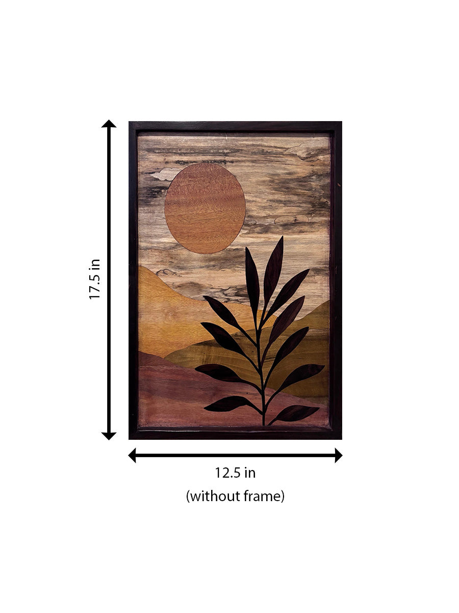 Buy Floral Mysore Rosewood Inlay Painting-Handmade Artwork