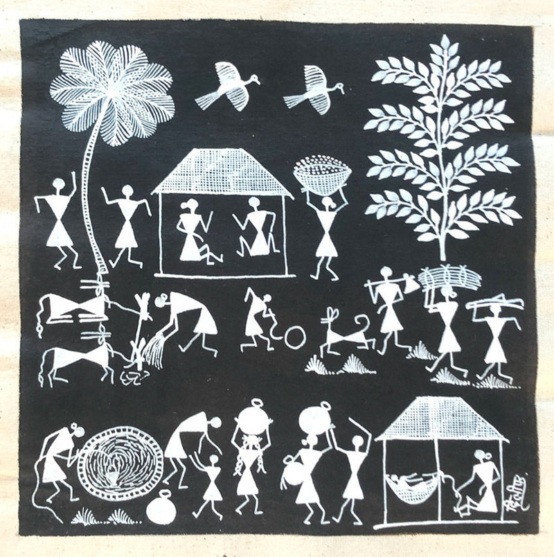 Rural Countryside | The Communal Life of Warli Tribe | Indian Art