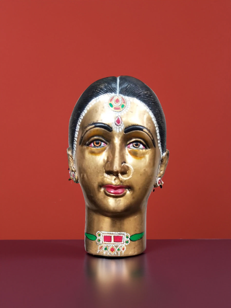 Buy Goddess Gauri Head Murti In Brass Metal- Religious Art