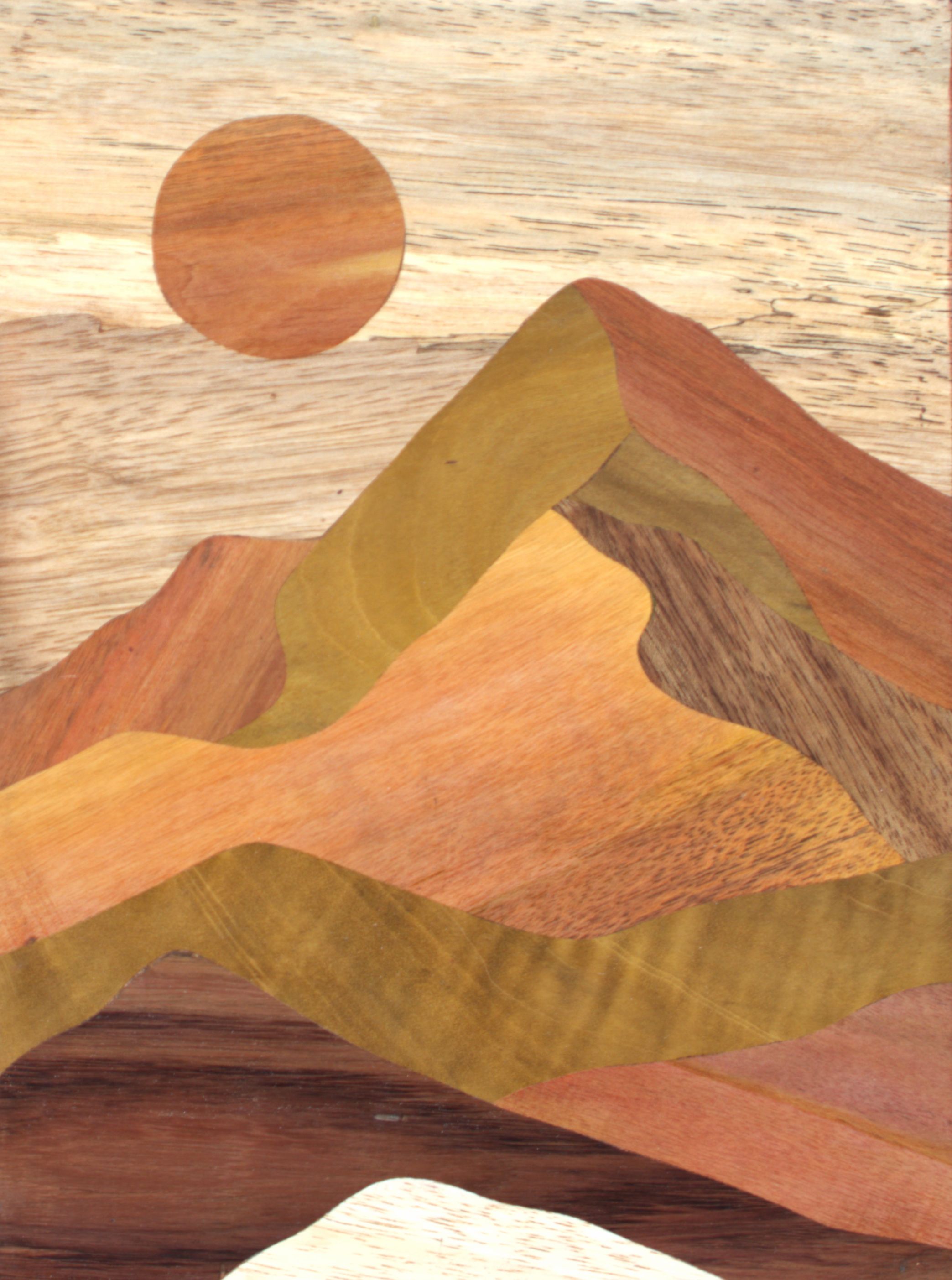 Handcrafted Landscape Painting In wood Inlay Art