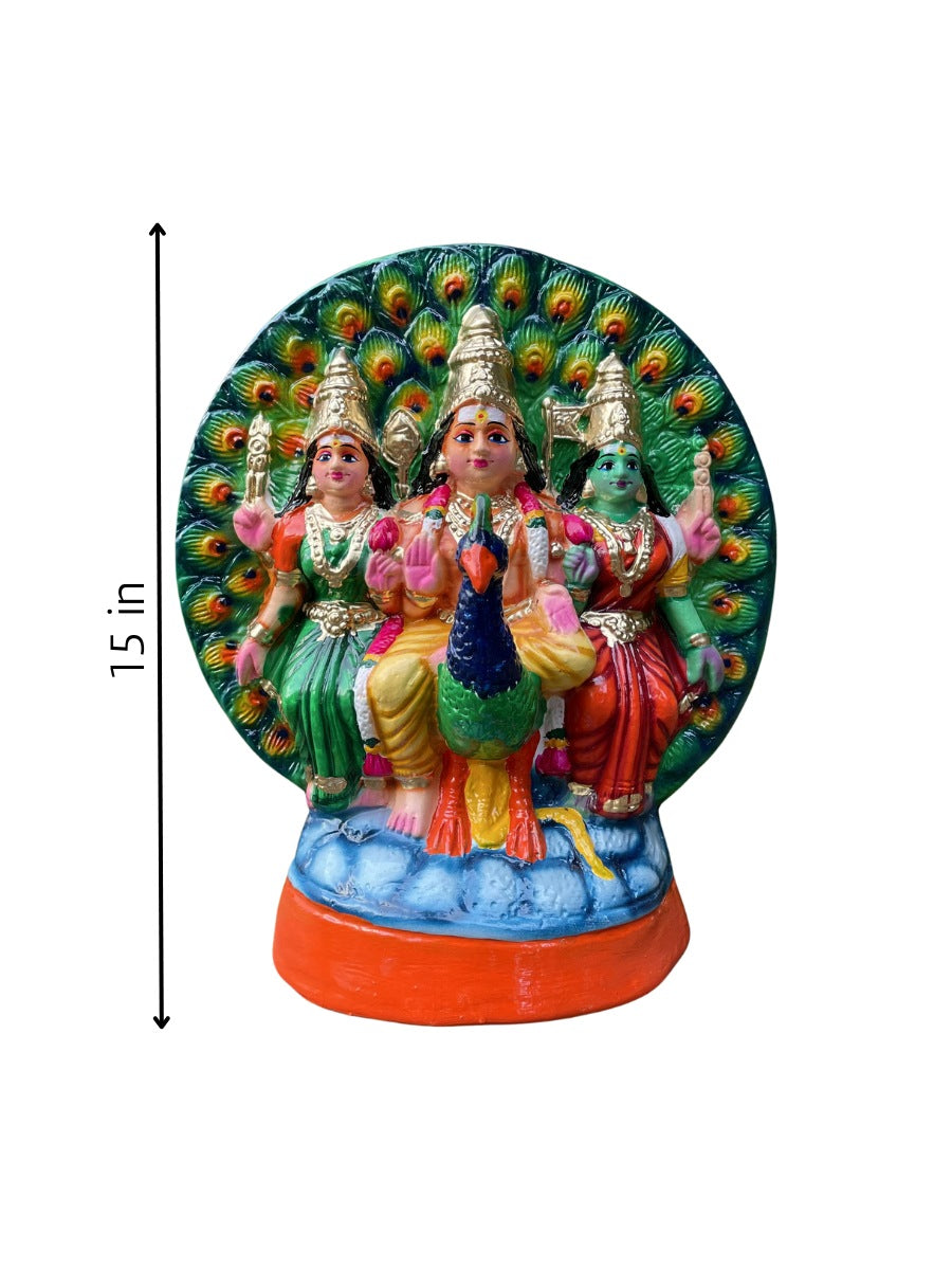 Murugan Valli Deivanai With Peacock- Golu Doll