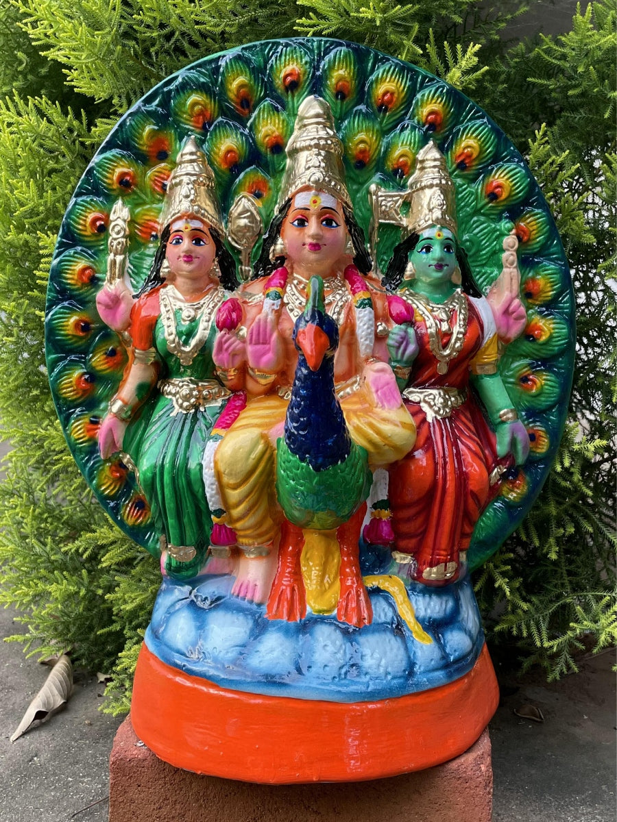 Murugan Valli Deivanai With Peacock- Golu Doll