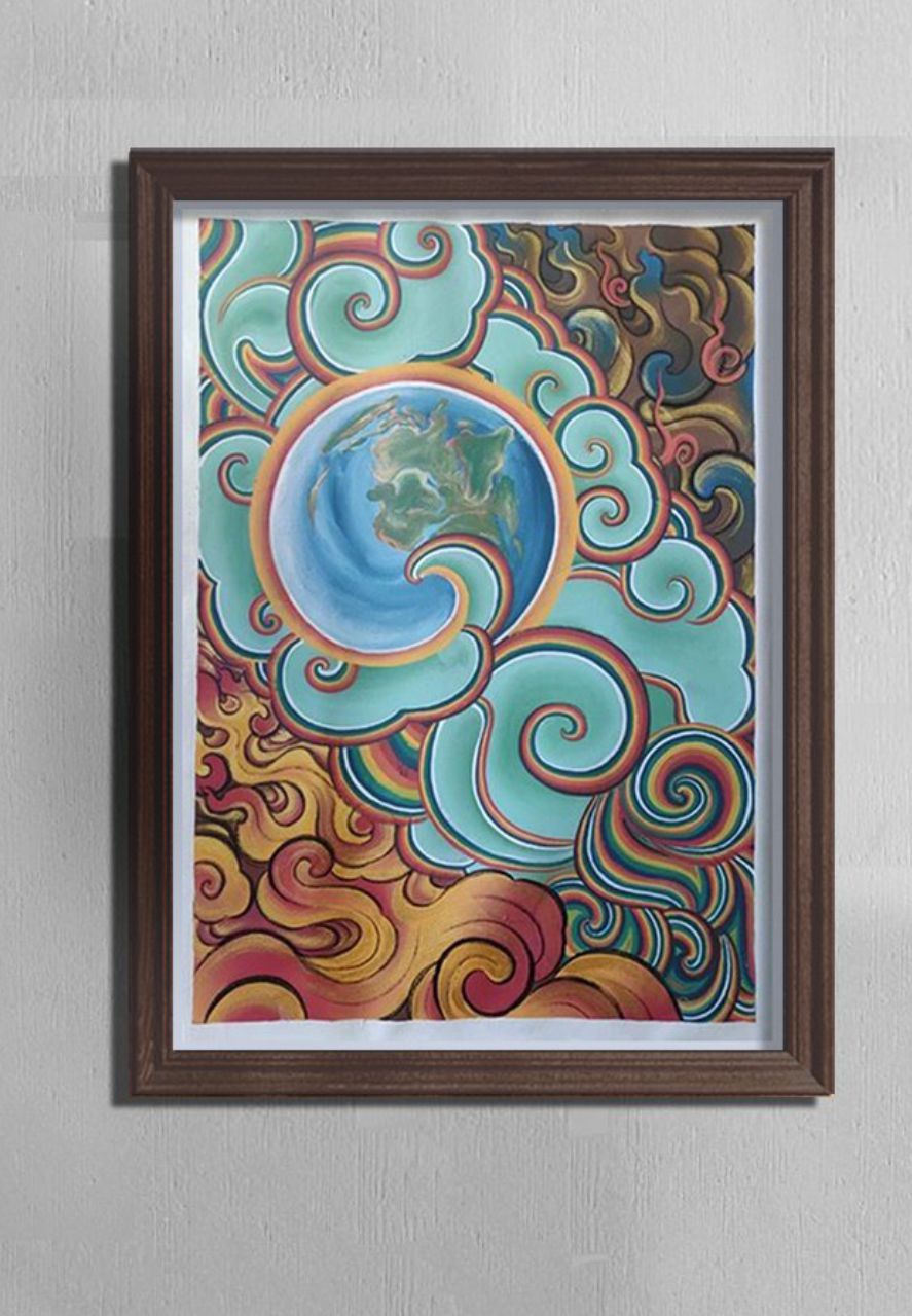 World in Nest: Thangka painting | Traditional handmade artwork