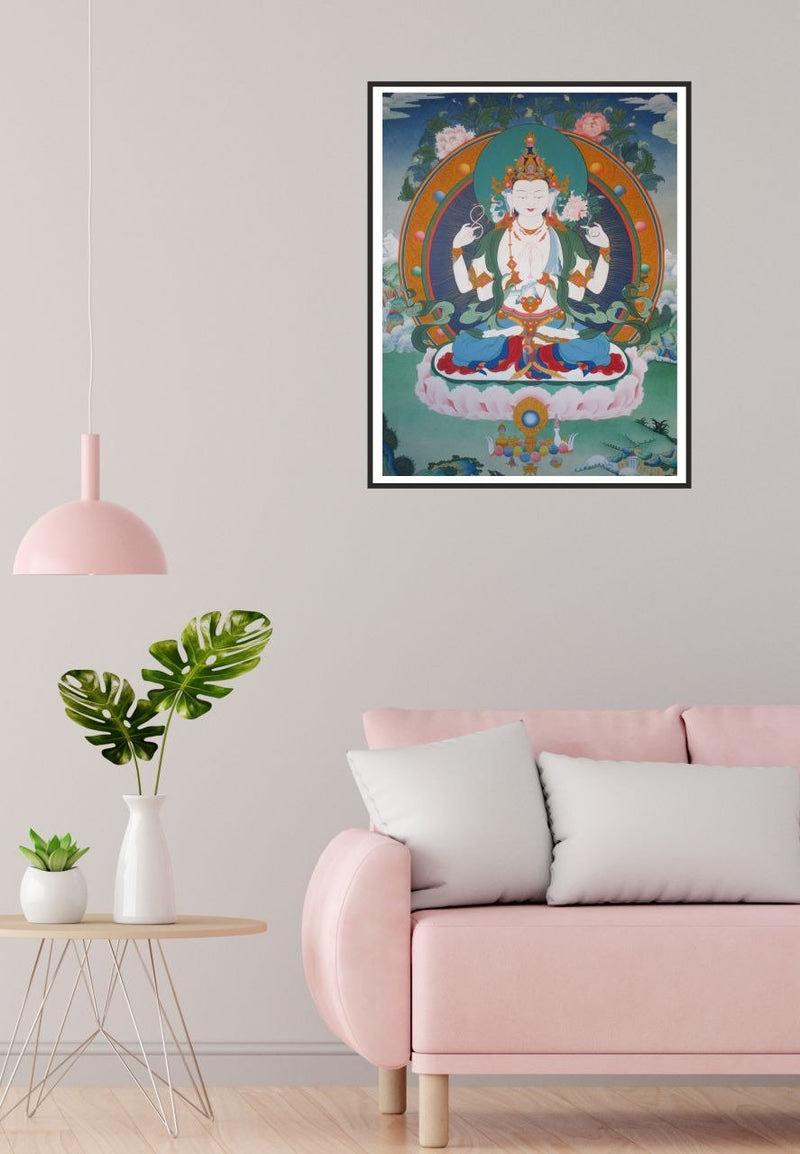 Awalokiteshvara: Thangka Painting by Krishna Tashi Palmo