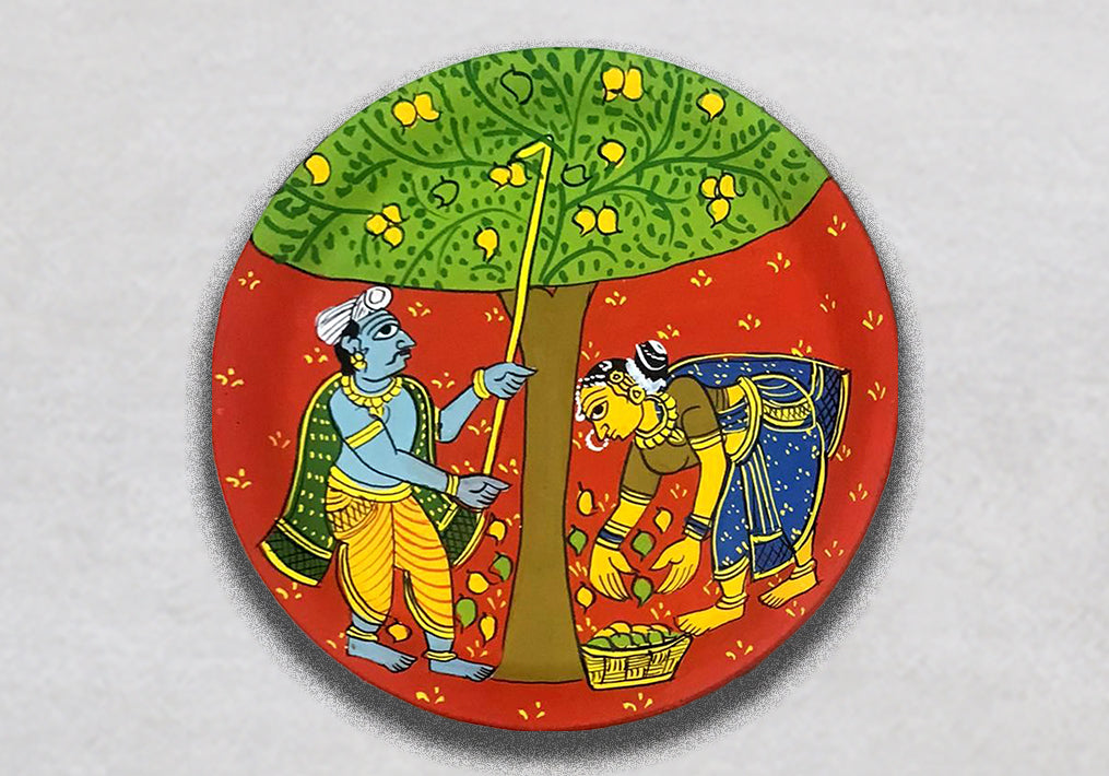 Buy Cheriyal scroll | Radha Krishna | Indian folk art scrolls – MeMeraki