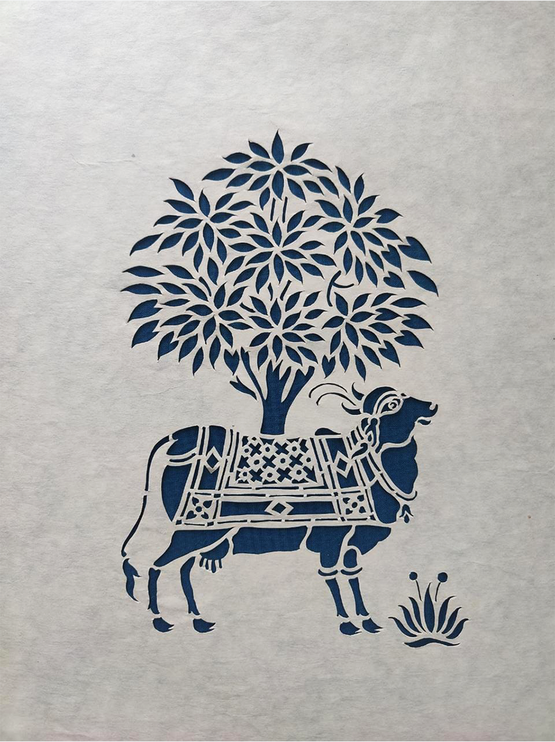 Buy Sanjhi Artwork | Kaam Dhenu | Indian cultural crafts – MeMeraki