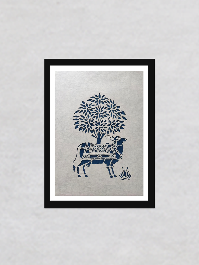 Buy Sanjhi Artwork | Kaam Dhenu | Indian cultural crafts – MeMeraki