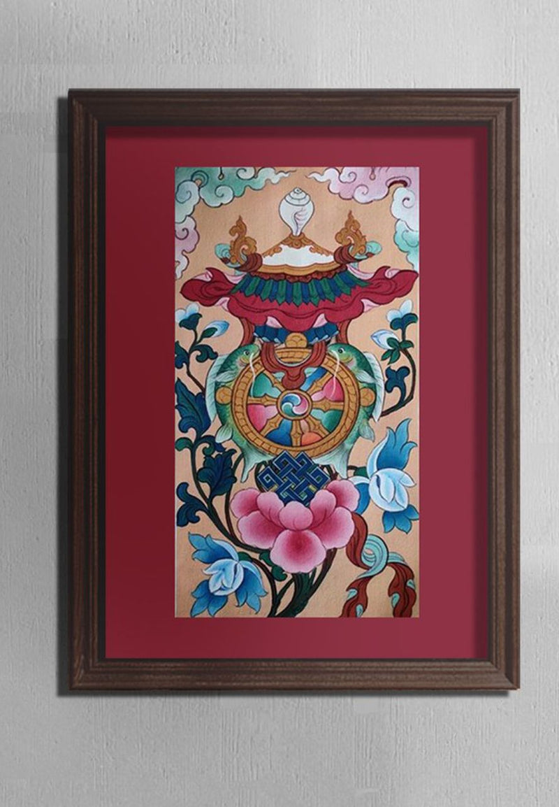 8 Lucky Signs: Thangka painting | Folk Artwork | Memeraki.com