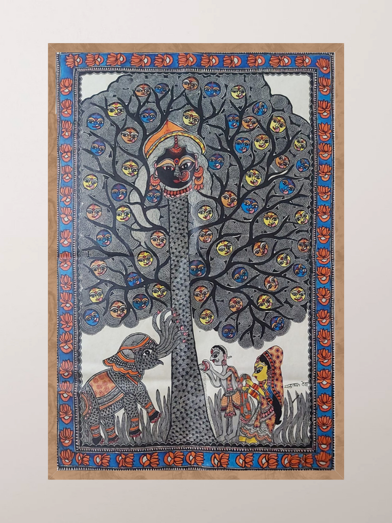 Buy Tree of Spirituality:Madhubani painting | Buy Indian folk art ...