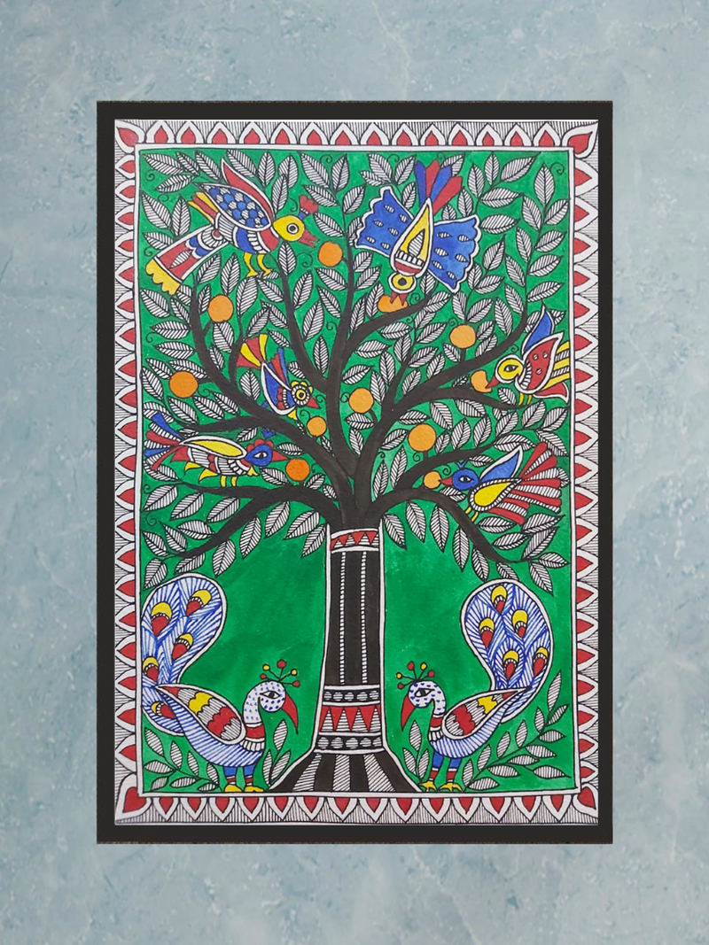 Buy Tree of abundance:Madhubani painting | Indian folk painting Online ...