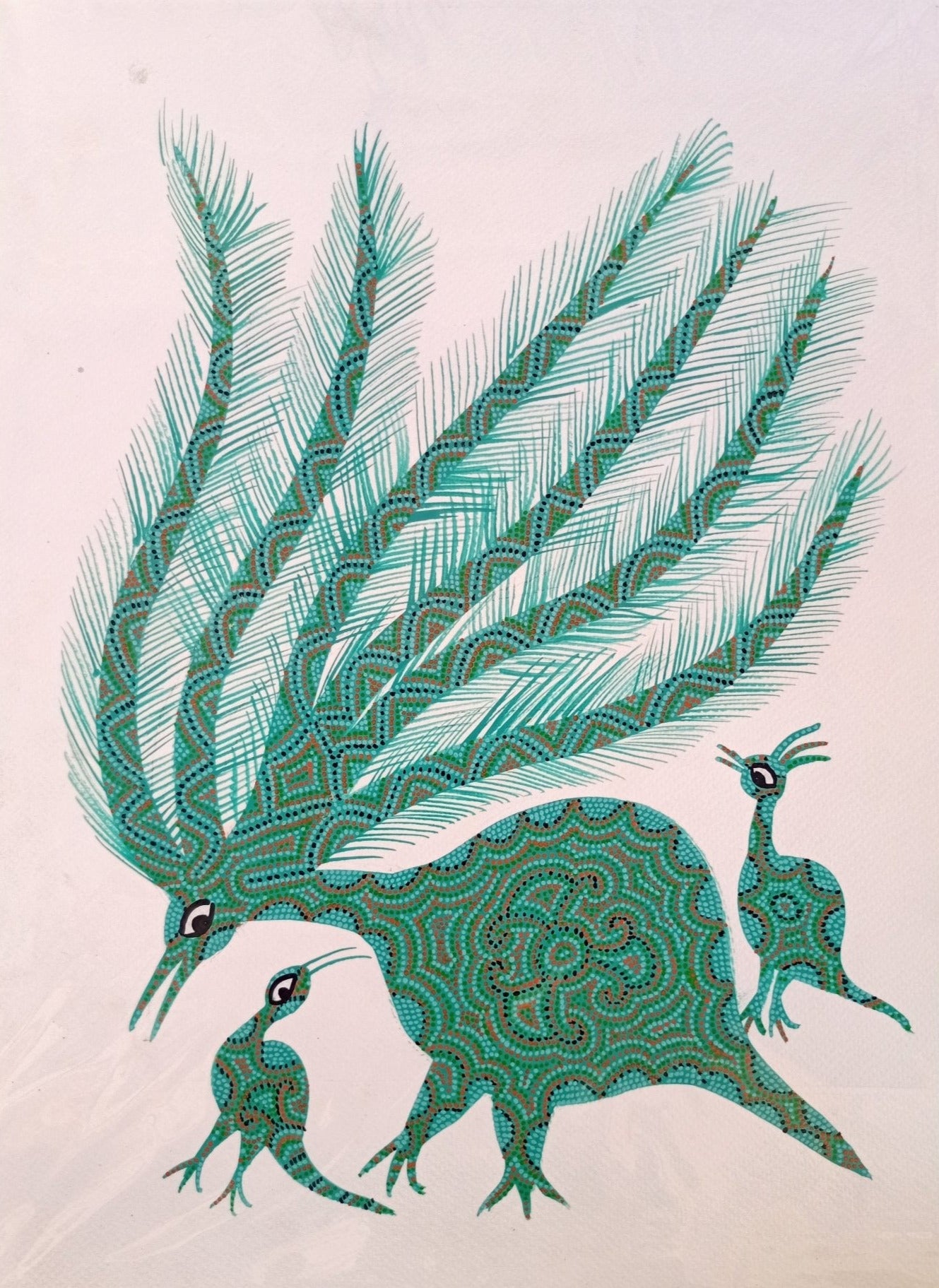 Buy Bird Family in Bhil Painting by Geeta Bariya – MeMeraki.com