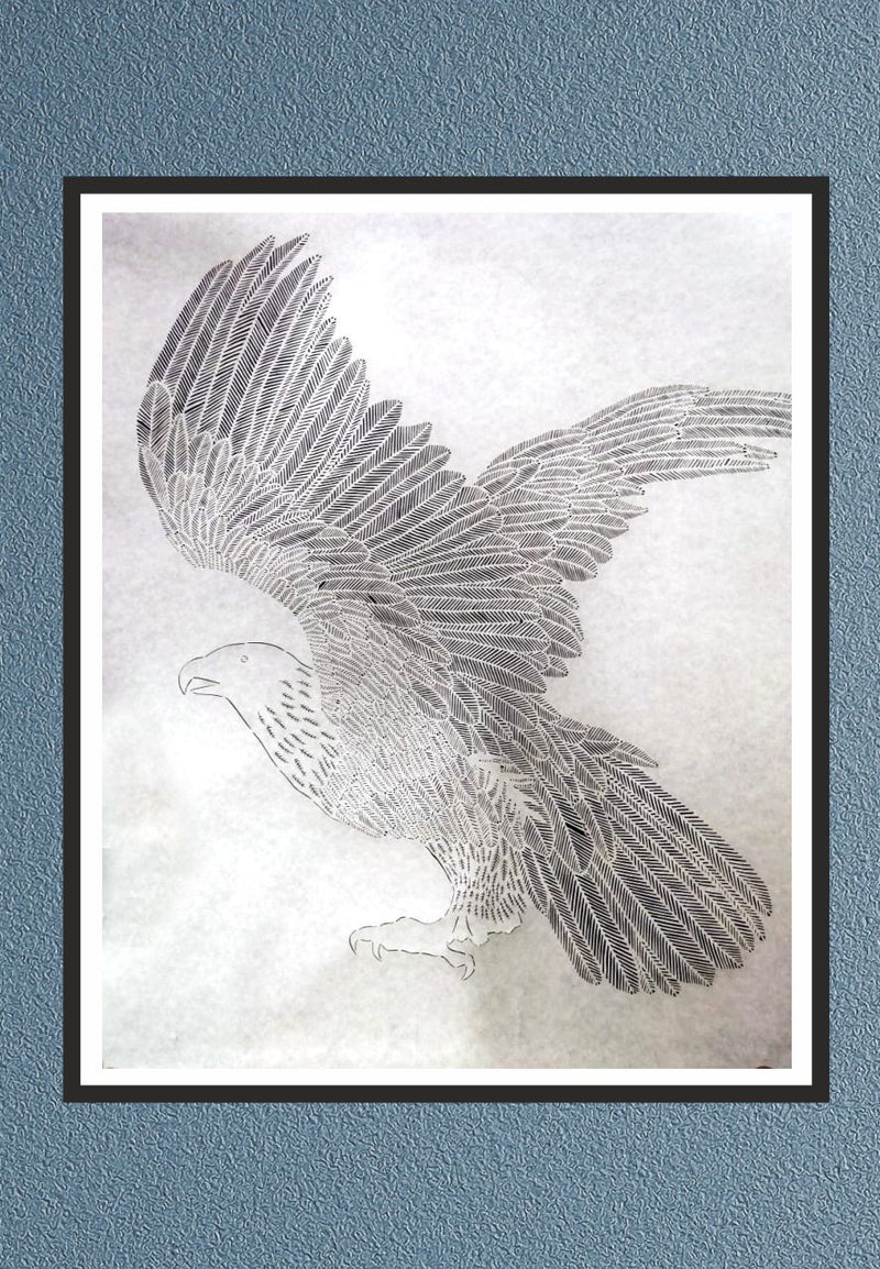 Buy Sanjhi Artwork | Eagle | Wall Decor | Sanjhi art for sale – Memeraki Retail and Tech Pvt Ltd.