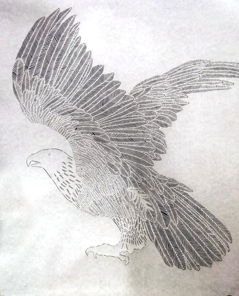 Buy Sanjhi Artwork | Eagle | Wall Decor | Sanjhi art for sale – Memeraki Retail and Tech Pvt Ltd.