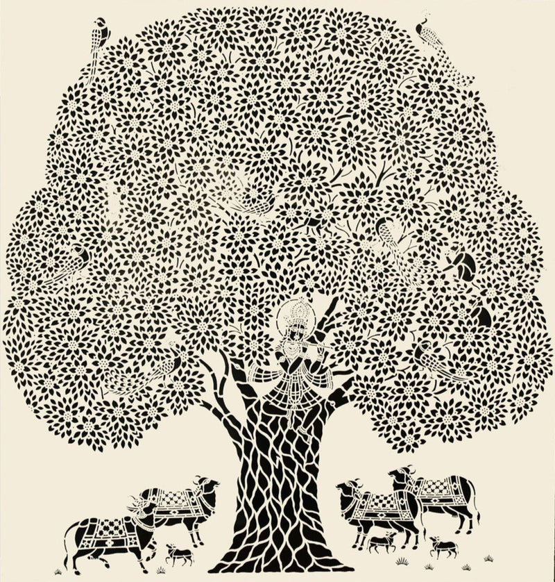 Buy Kalpvriksh Sanjhi Artwork | Spiritual art | Hindu religious art ...