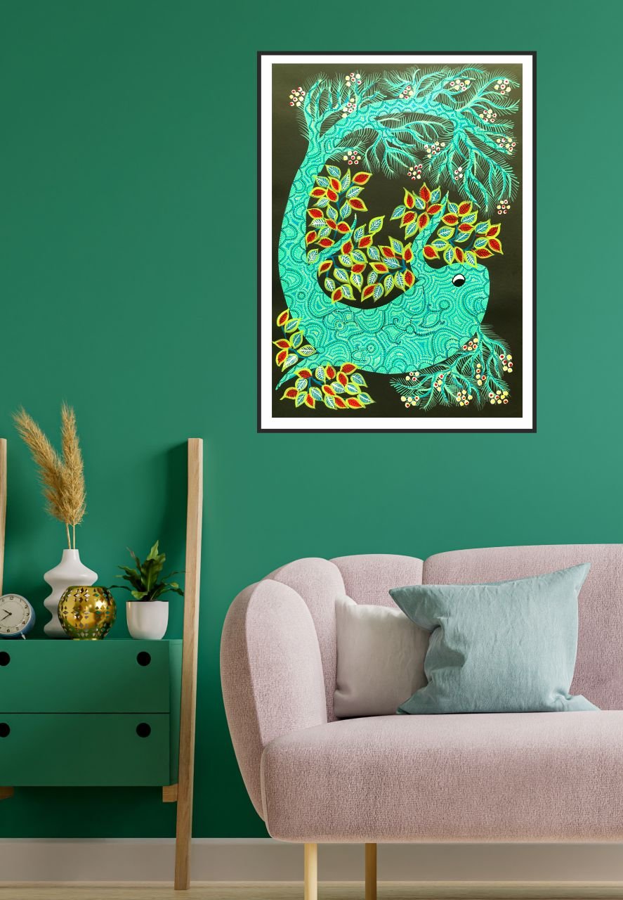 Life Under Water Bhil Painting by Geeta Bariya – MeMeraki.com
