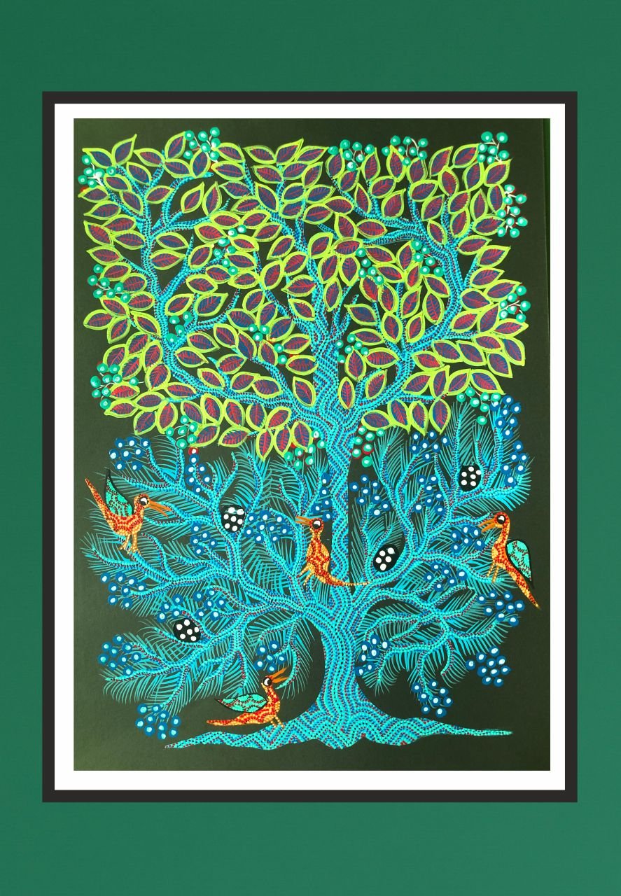 Buy Akshaya Vata: The Tree of Life Bhil Painting | Online for Sale ...